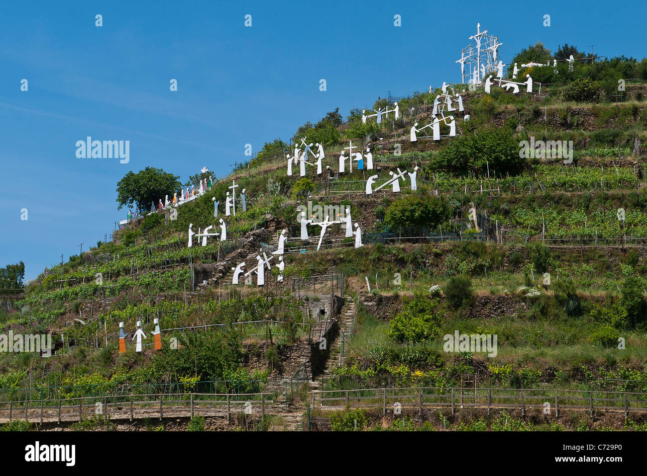 A unique hillside, solar powered, nativity scene in Manarola in the ...