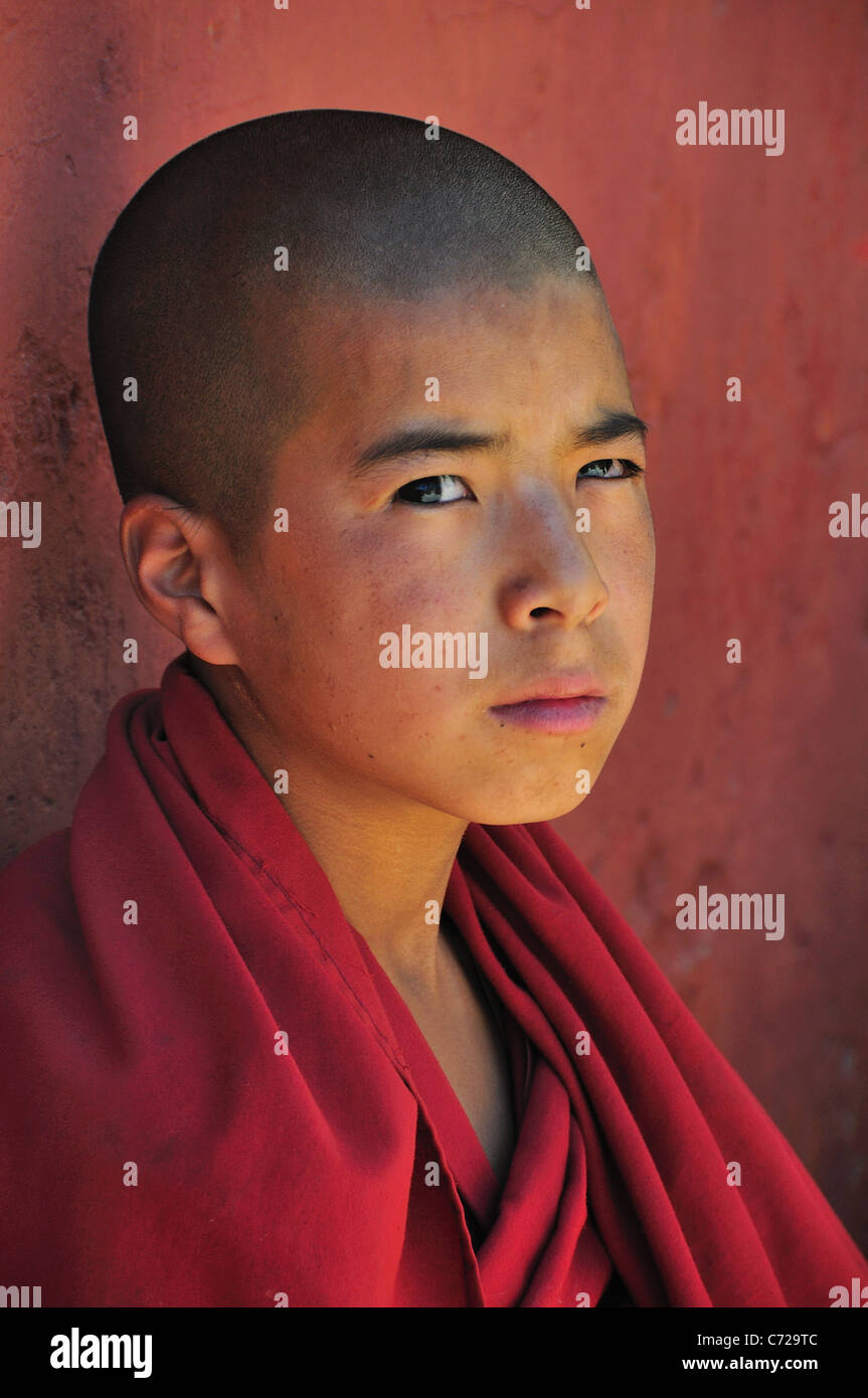 Young monk at Phyan monastery Stock Photo - Alamy