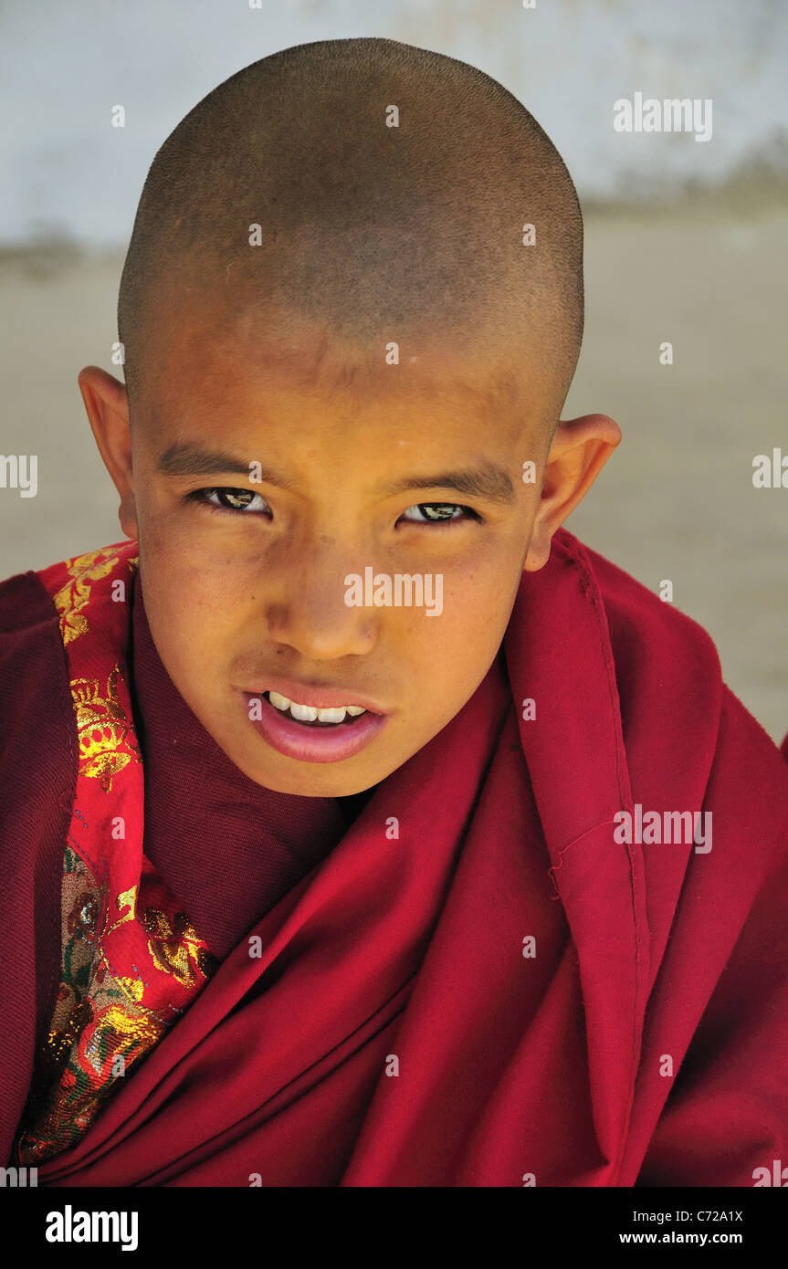 Young monk at Phyan monastery Stock Photo - Alamy