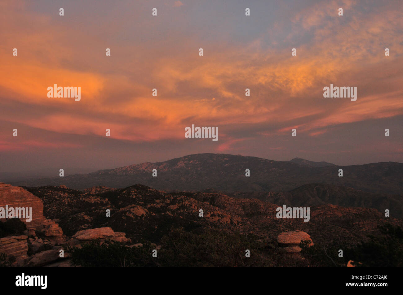 The Rincon Mountains seen at sunset, Tucson, Arizona, USA Stock Photo ...