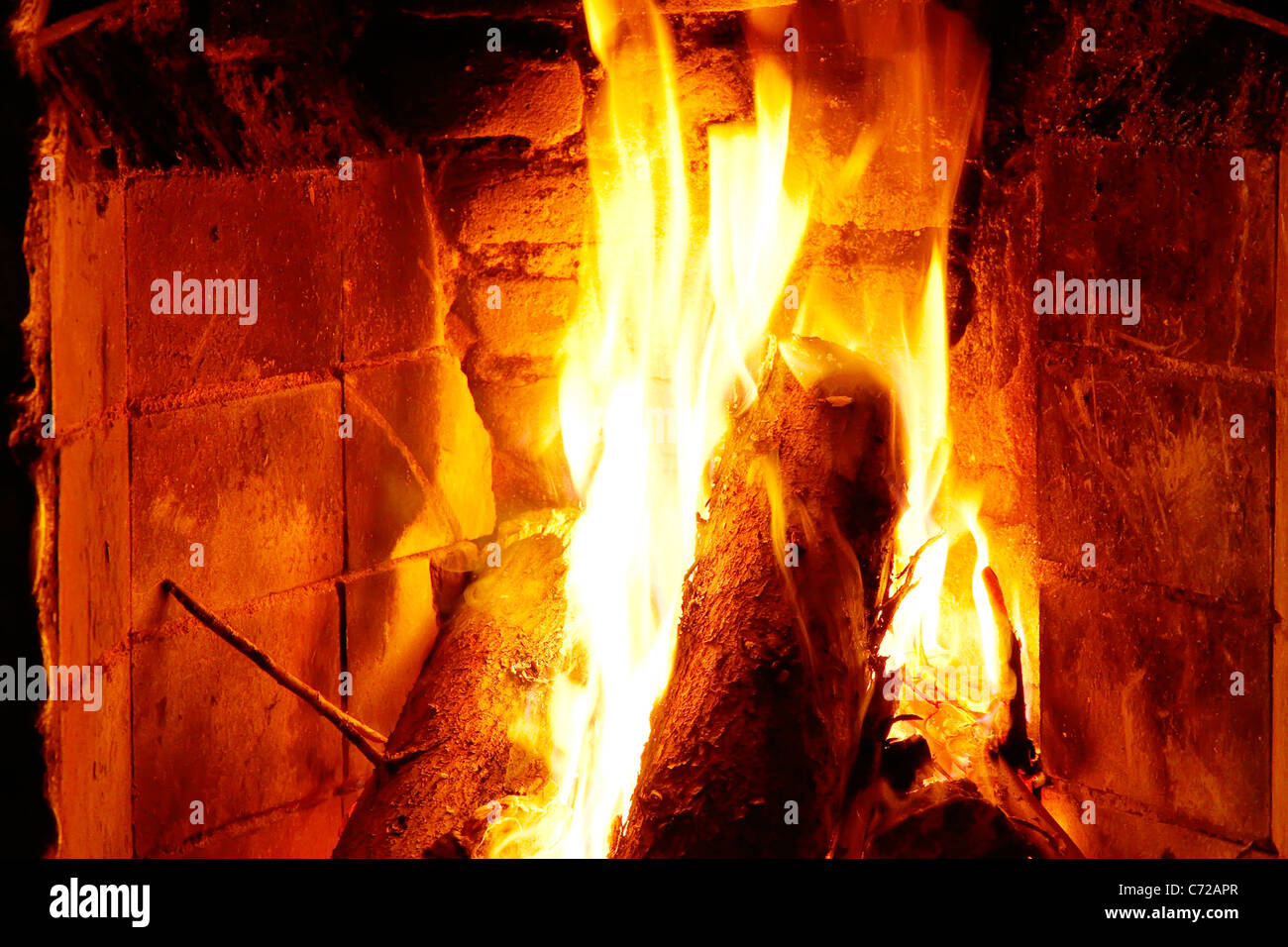 A Fireplace closeup Stock Photo - Alamy