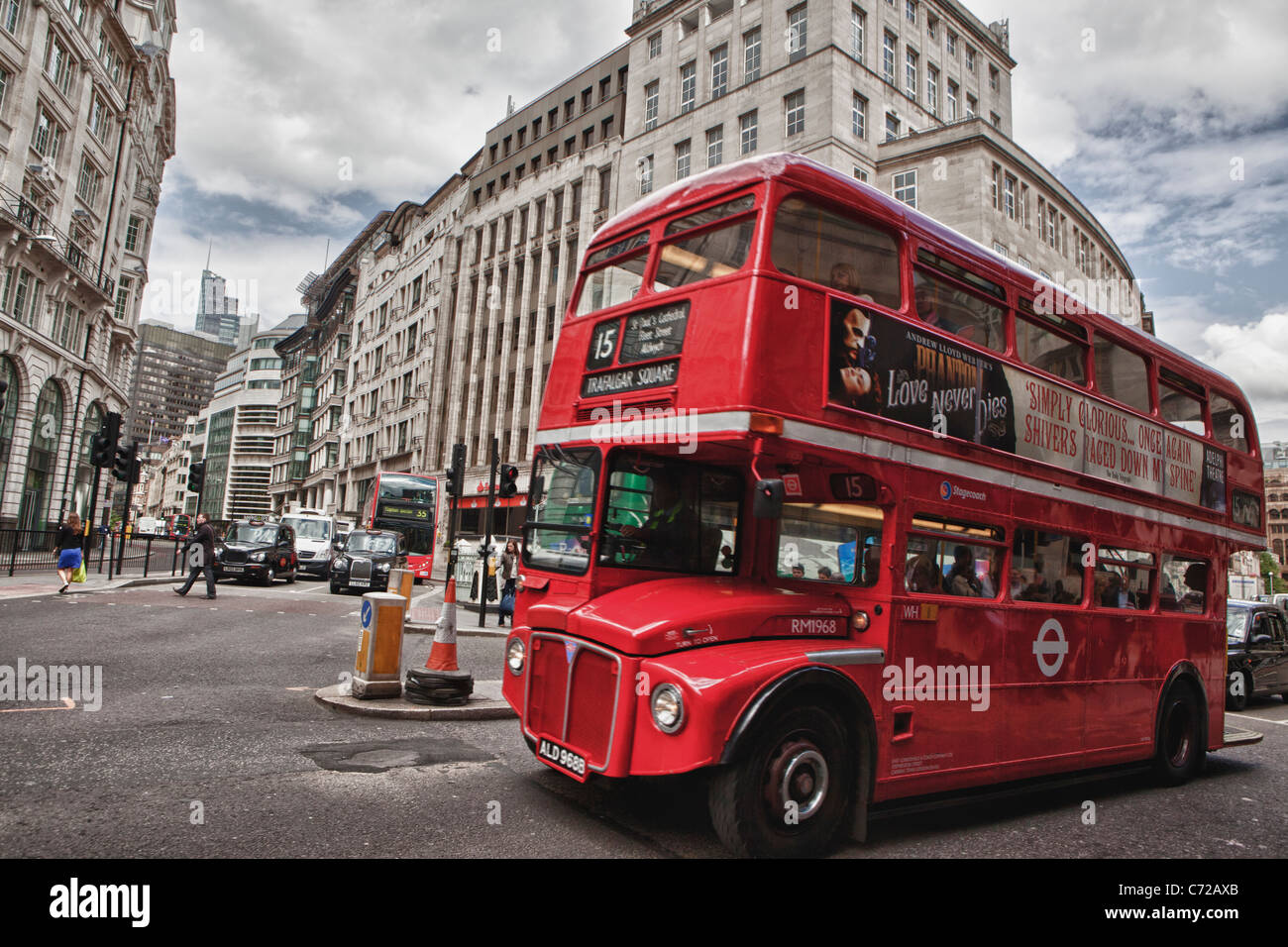 London Buses on the Street of London Stock Photo - Alamy