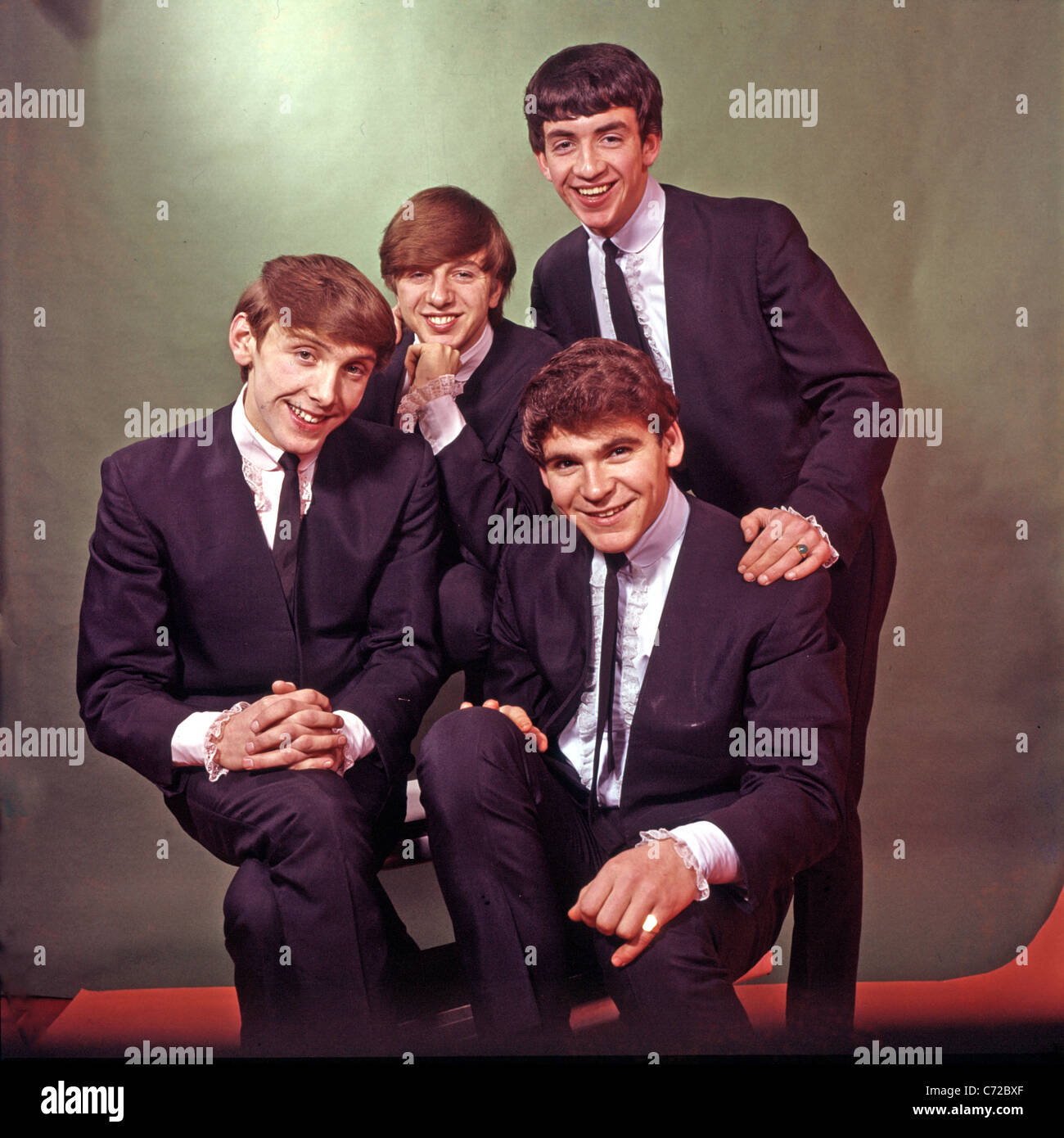 MERSEYBEATS UK pop group in 1963. From l: Billy Kinsley, John Banks ...
