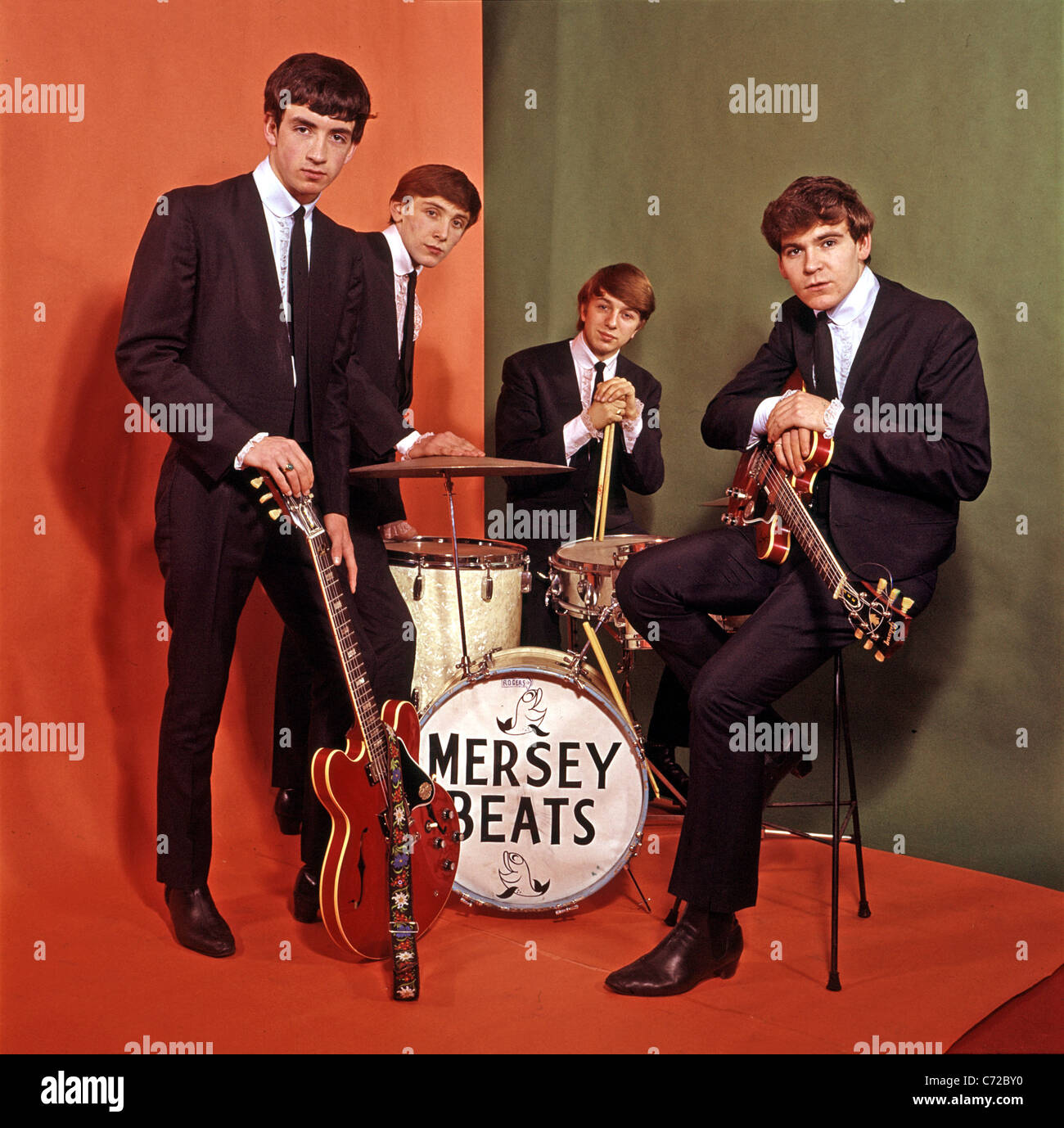MERSEYBEATS UK pop group in 1963. From l: Tony Crane, Bill;y Kinsley ...