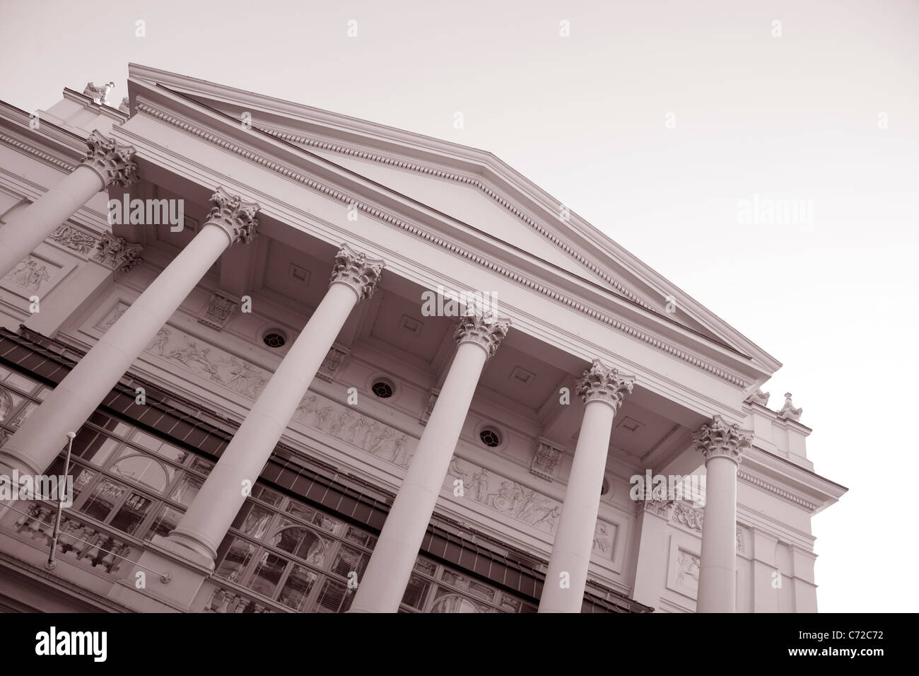 Royal Opera House in Black and White Sepia Tone; London, England, UK ...