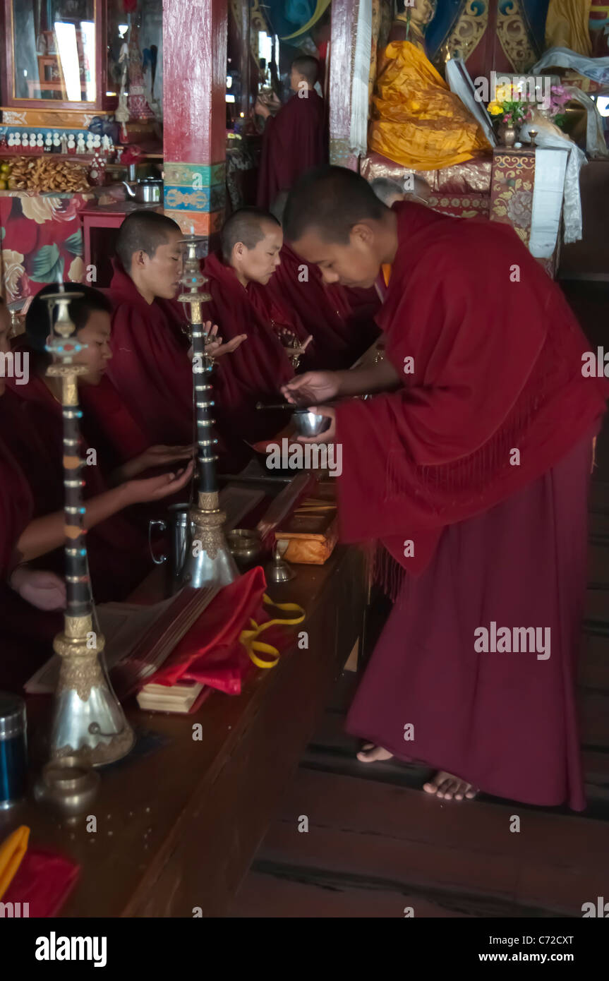 Prayer ritual in Ani Gumba, a Sherpa Buddhist monastery inside ...