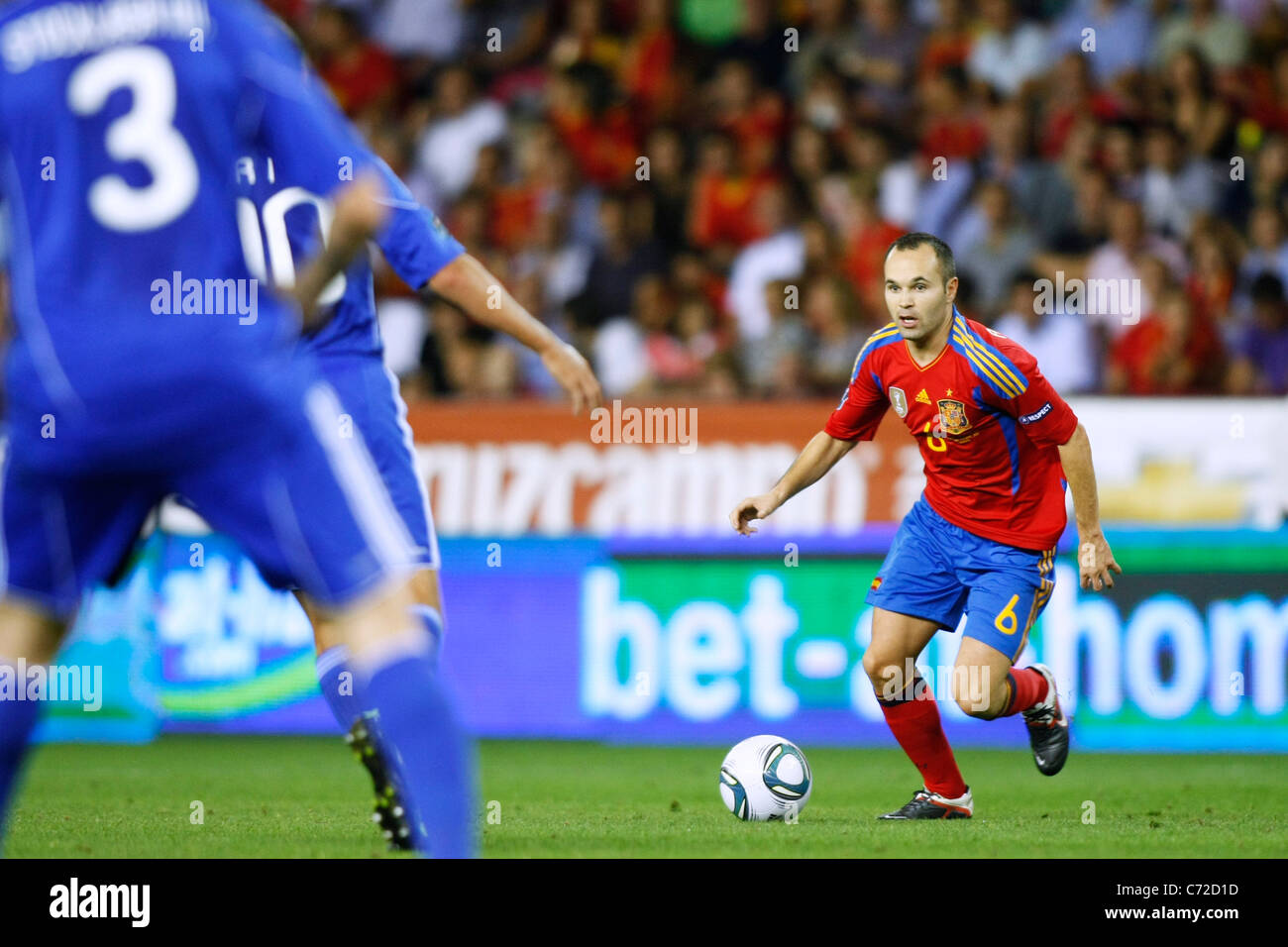 Andres Iniesta (ESP) plays for the UEFA EURO 2012 Qualifying Group I ...