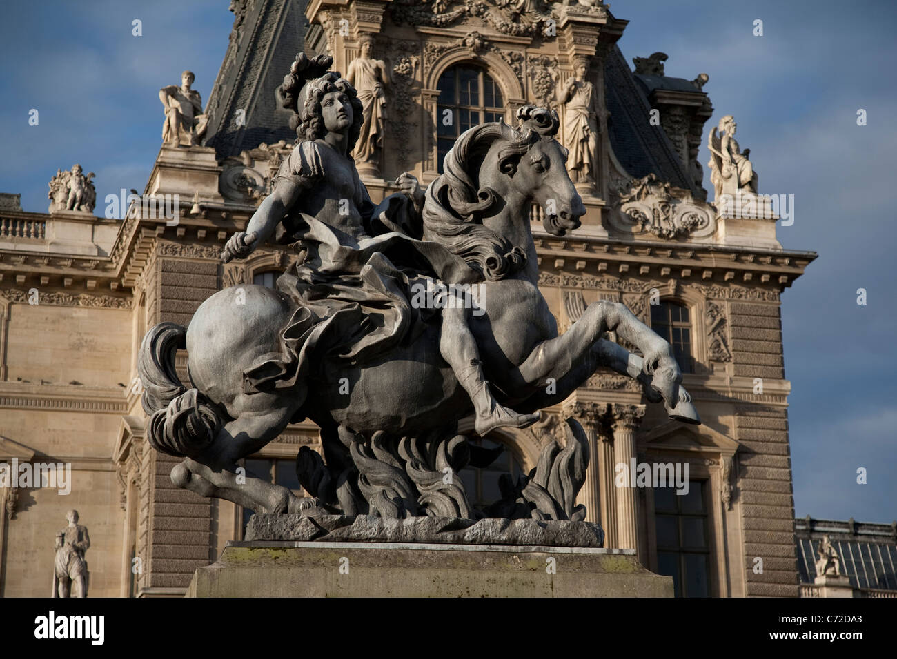 Louis XIV Monument, Louvre Art Museum, Paris, France Stock Photo - Alamy