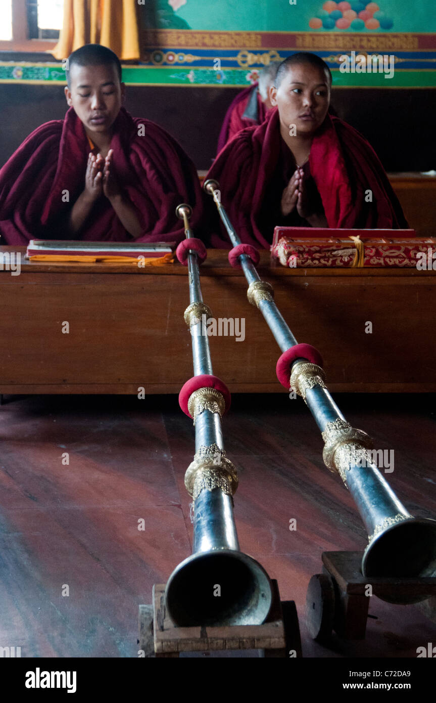 Prayer ritual in Ani Gumba, a Sherpa Buddhist monastery inside ...