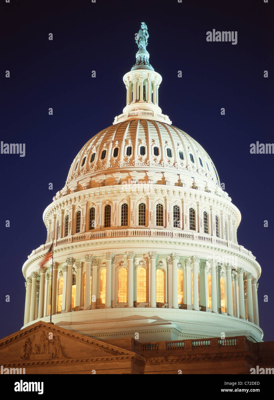 The United States Capitol Building at dusk, Capitol Hill, Washington DC ...