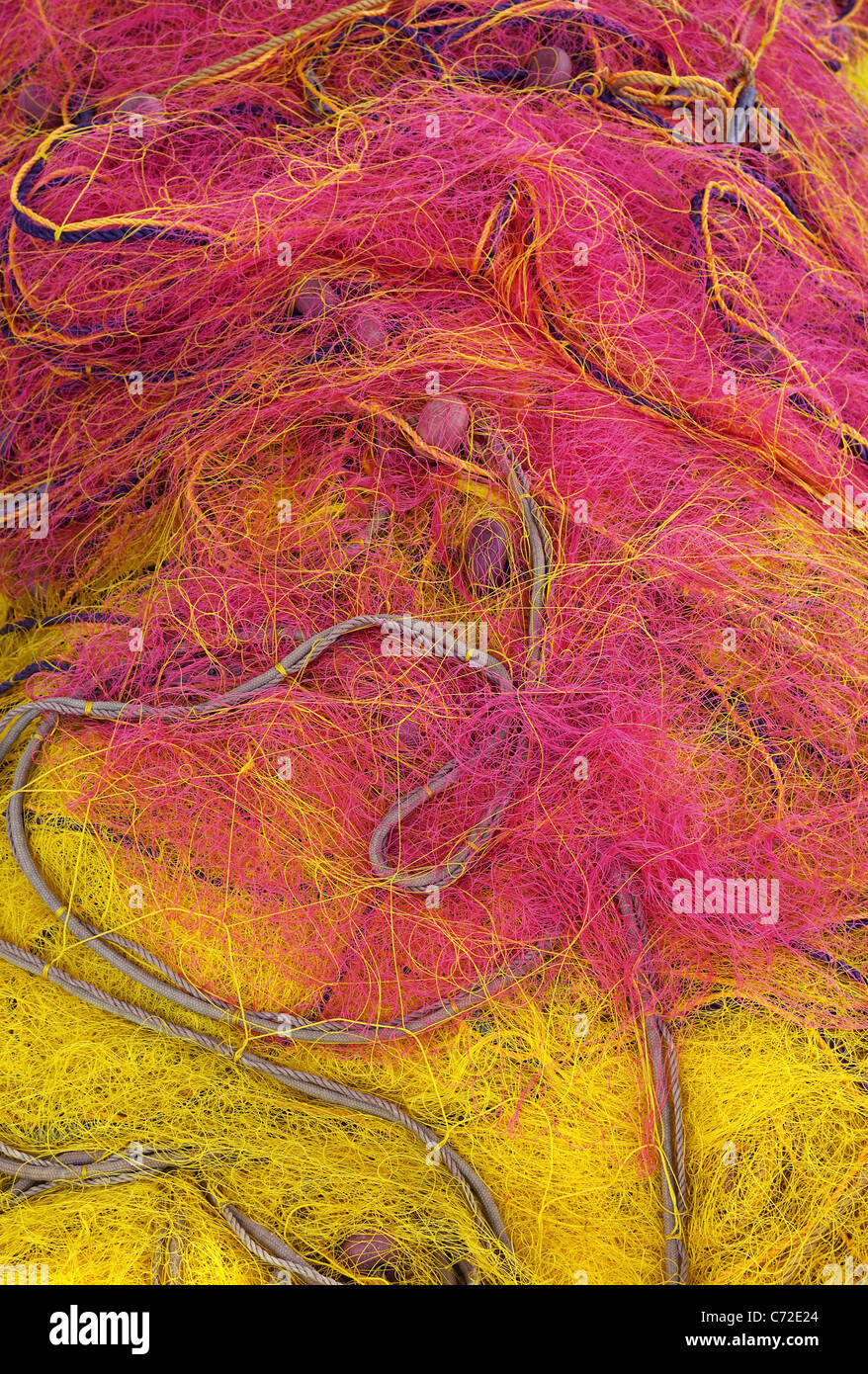 Colorful fishing nets Stock Photo - Alamy