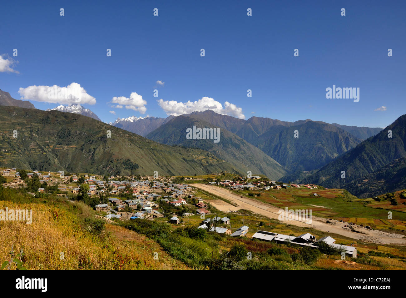 Simikot Airport from Danda Phaya hill Stock Photo - Alamy