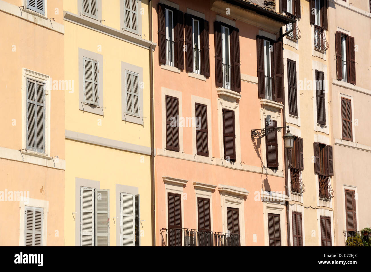 Pastel Coloured Row Houses Stock Photos & Pastel Coloured Row Houses ...