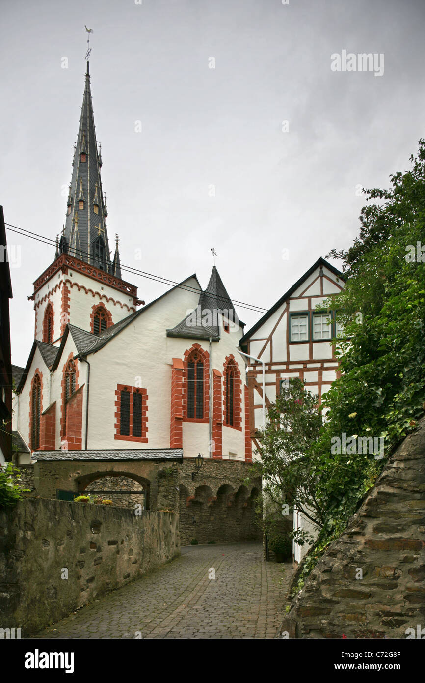 Church in the village of Ediger-Eller on the banks of the river Mosel ...