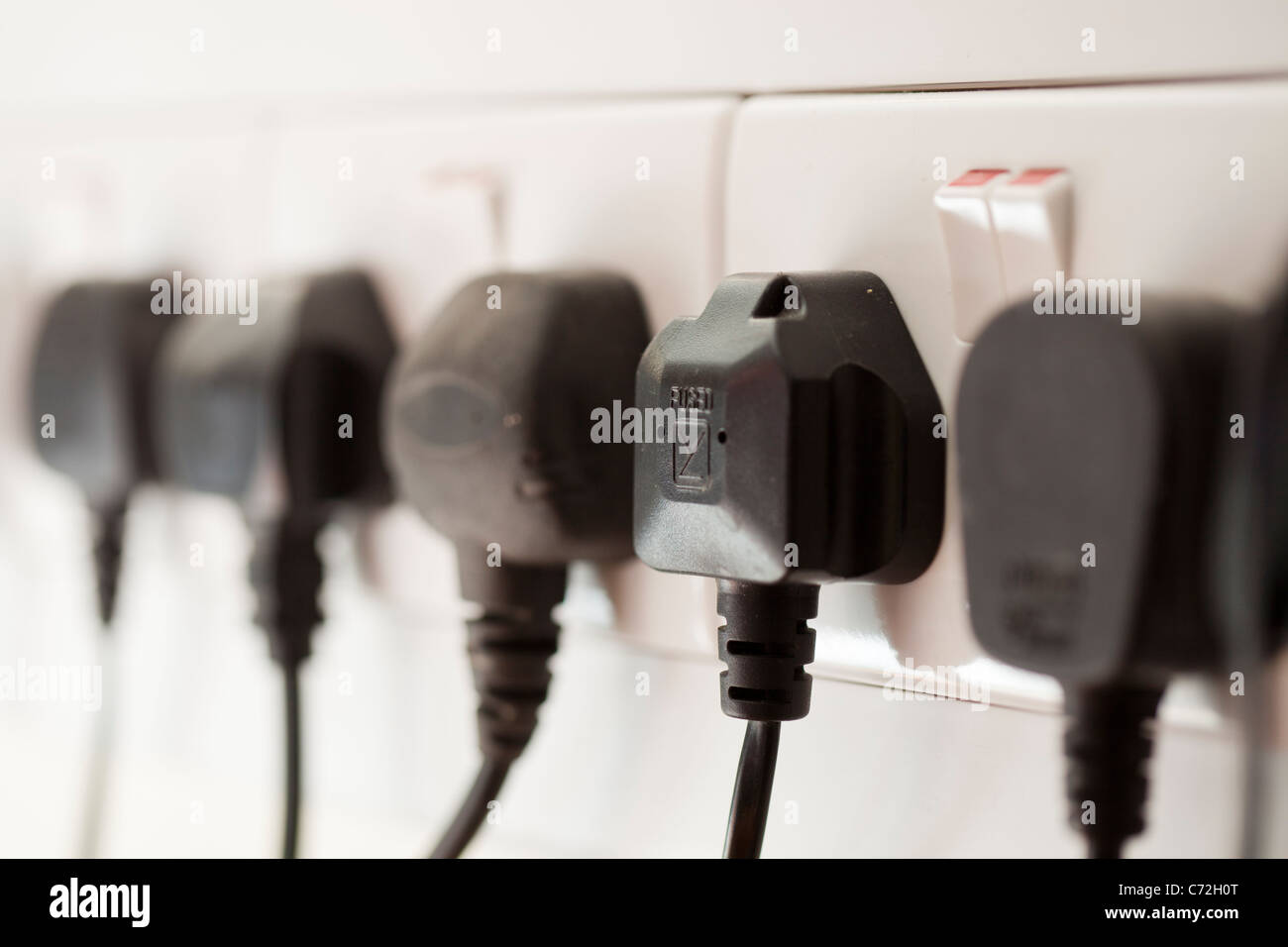 A row of electric sockets Stock Photo - Alamy