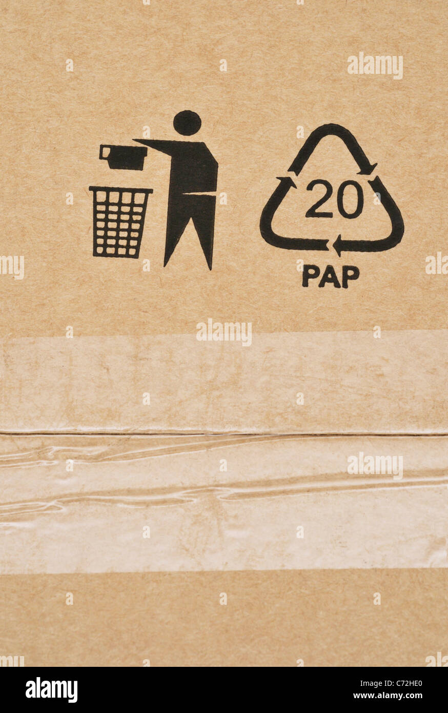 symbols on cardboard box Stock Photo - Alamy