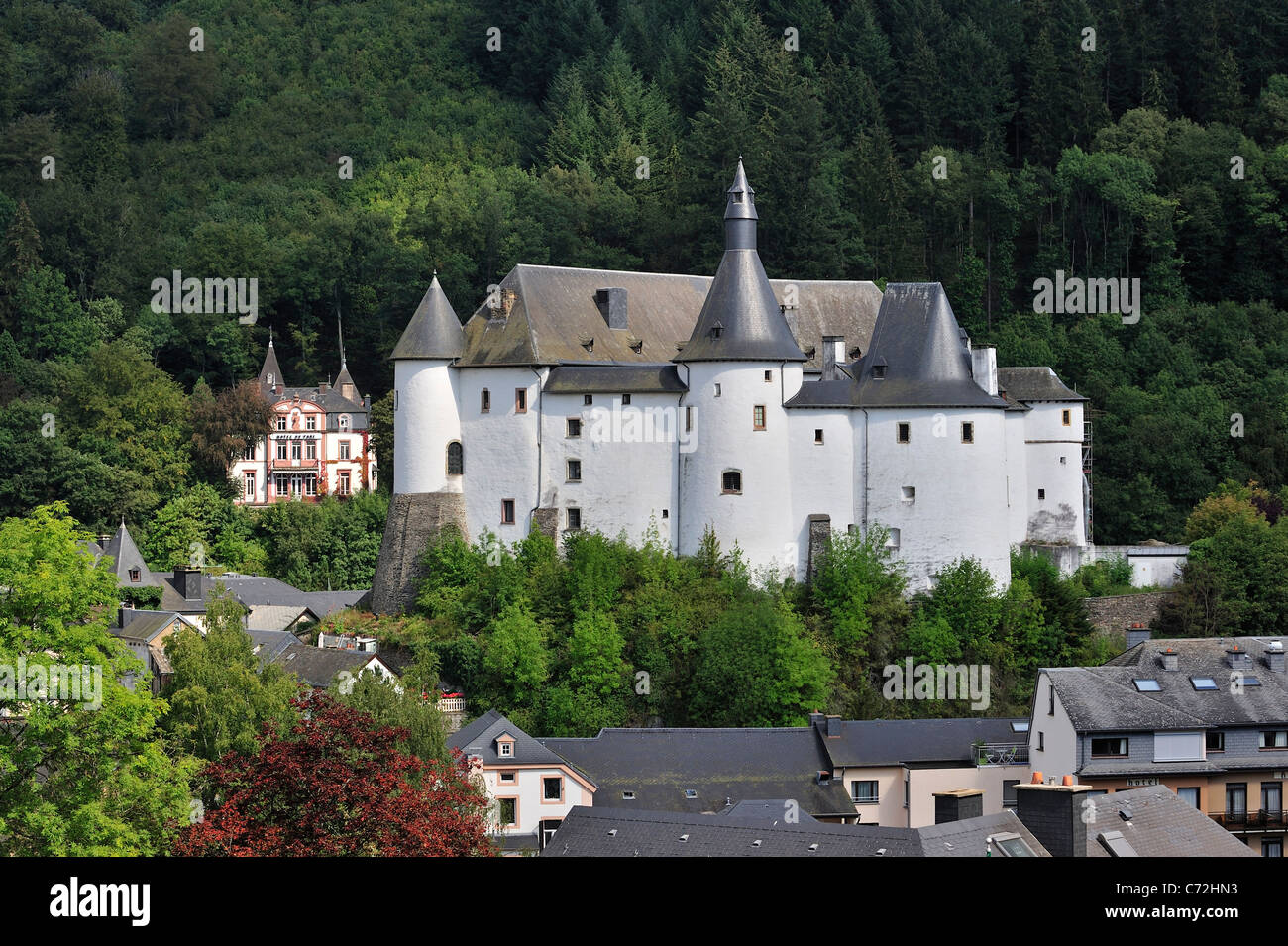 White medieval castle of Clervaux, Luxembourg Stock Photo - Alamy