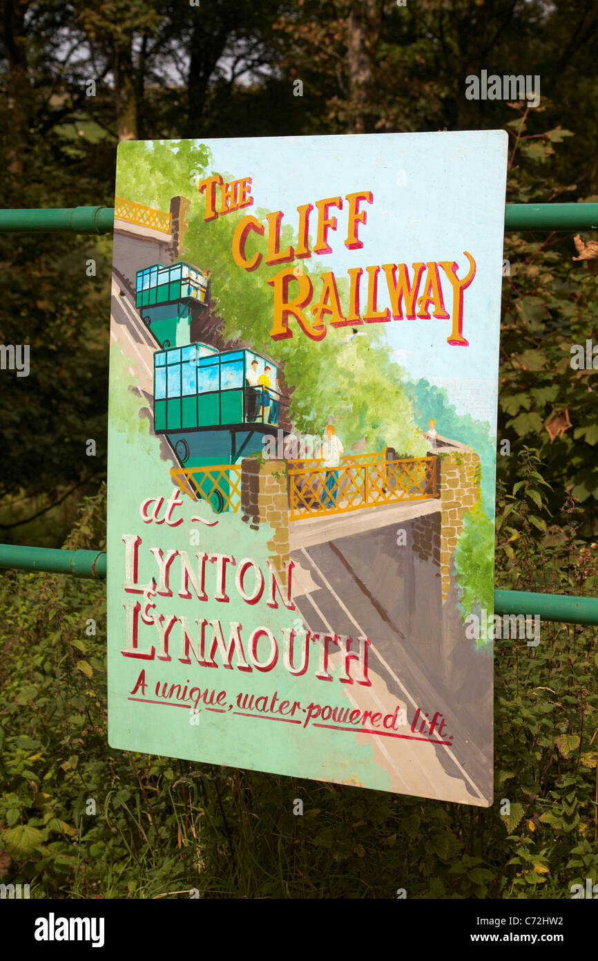 Poster at Woody Bay Station advertising The Cliff Railway at Lynton ...