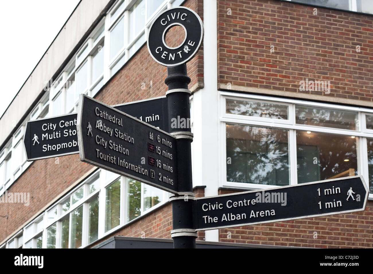 Signs in St Albans town centre, UK Stock Photo - Alamy