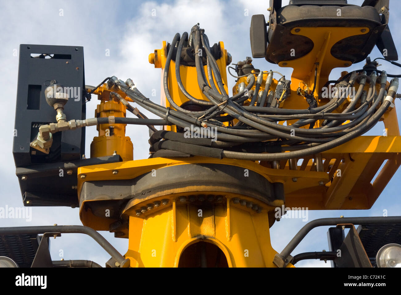 Close up hydraulic platform on utility hi-res stock photography and ...