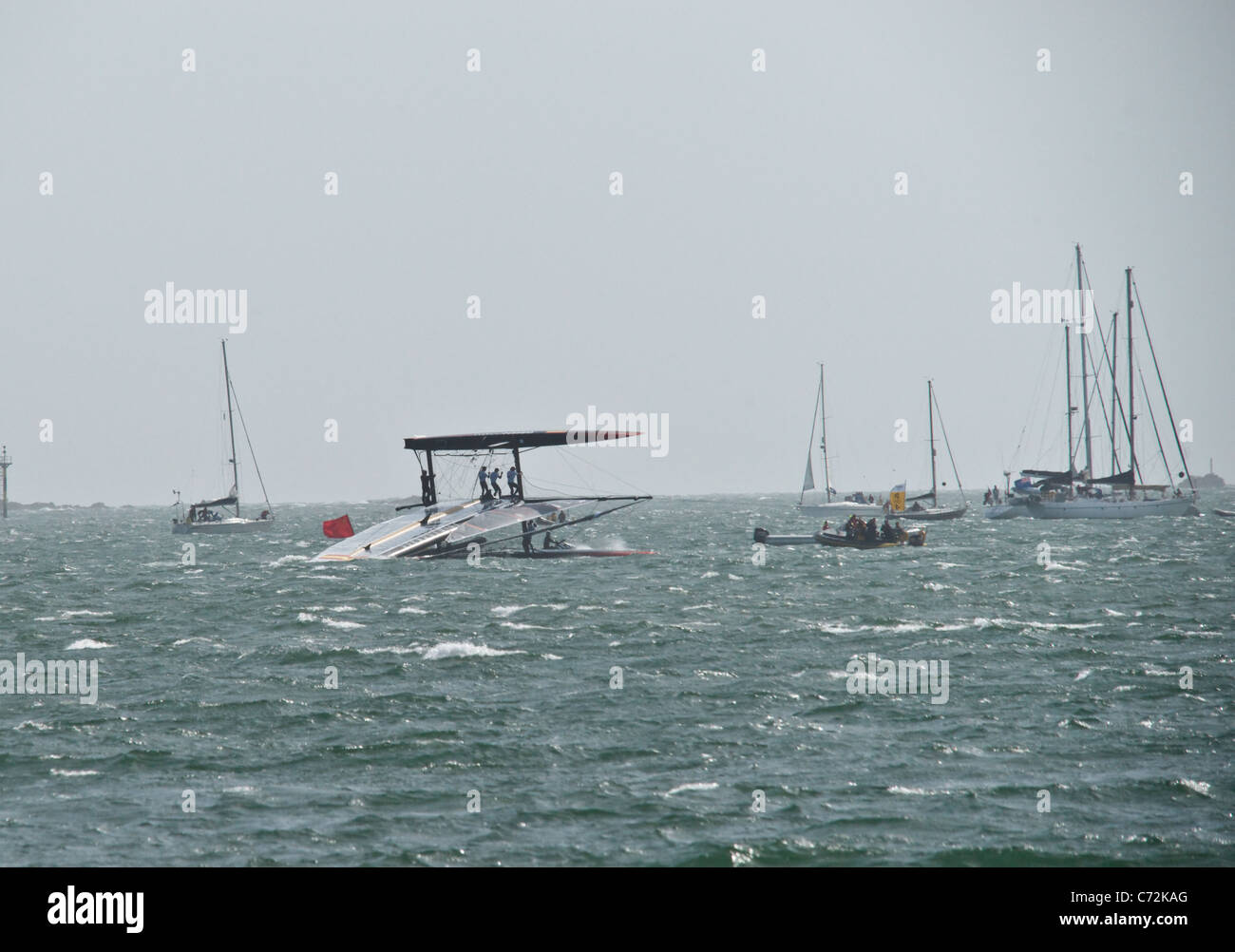 Capsized yacht hi-res stock photography and images - Alamy