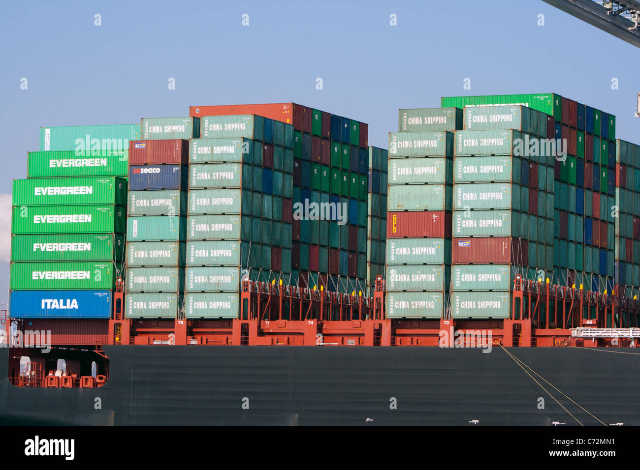 containers on a ship Stock Photo - Alamy