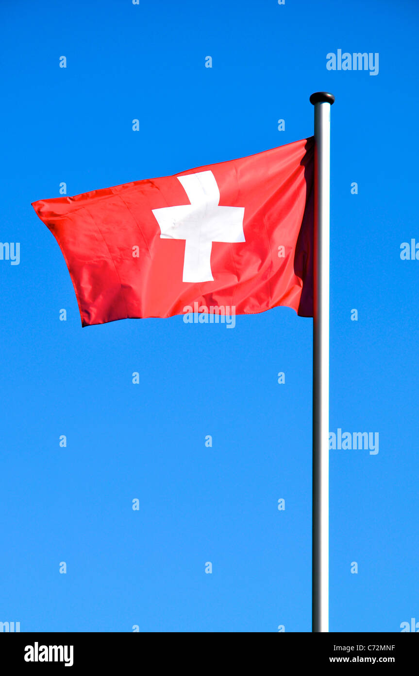 Flag of switzerland red flag hi-res stock photography and images - Alamy