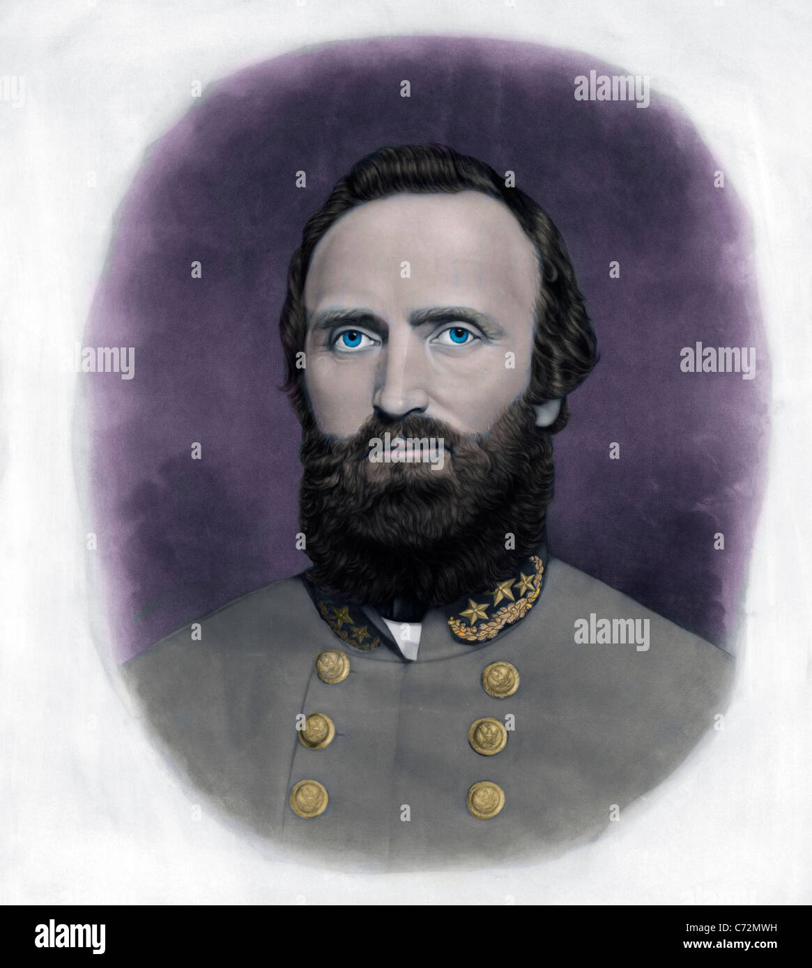 Colorized illustration of Thomas "Stonewall" Jackson, Confederate ...