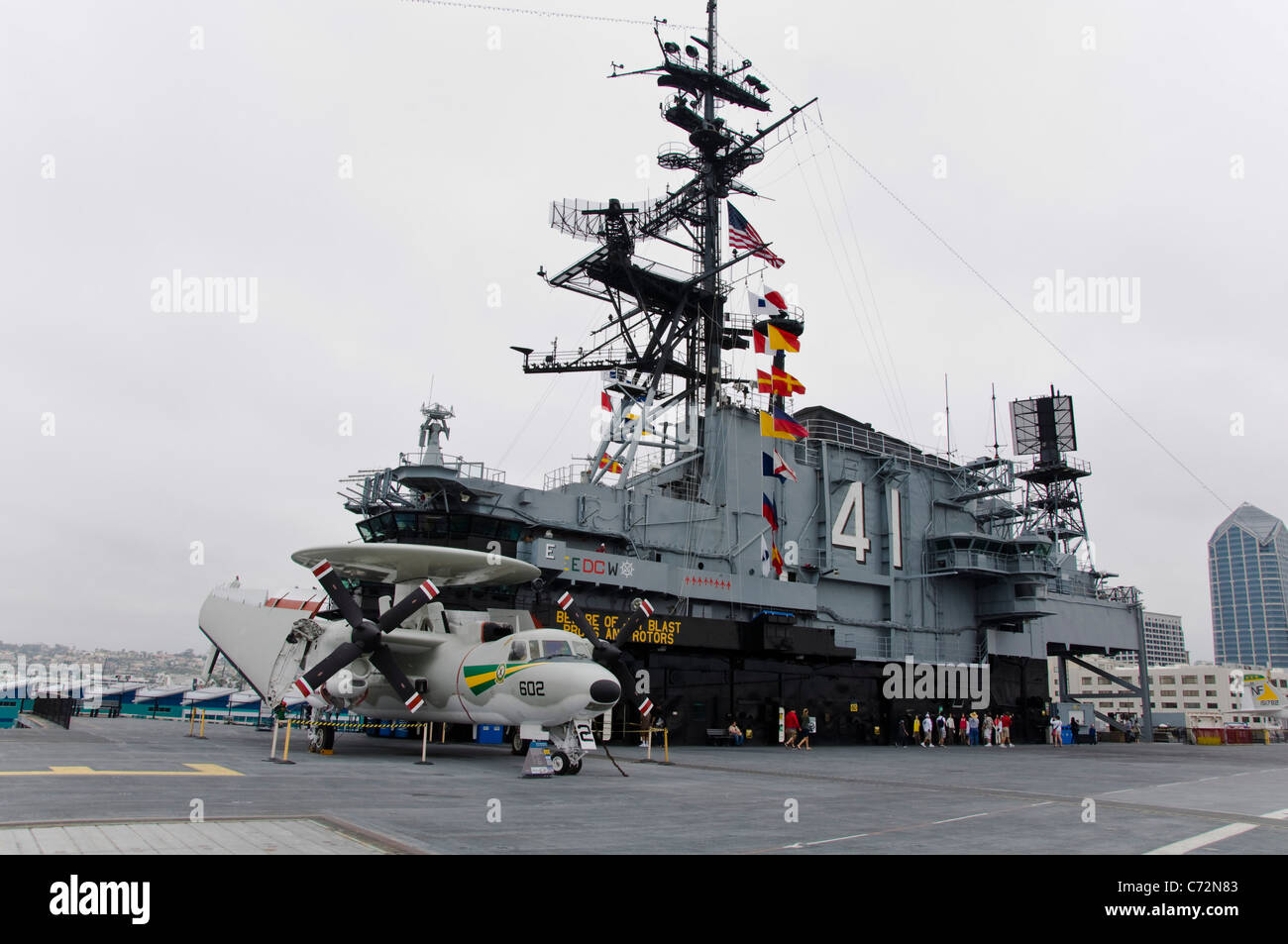 Flight deck of USS Midway Aircraft Carrier in San Diego, California ...