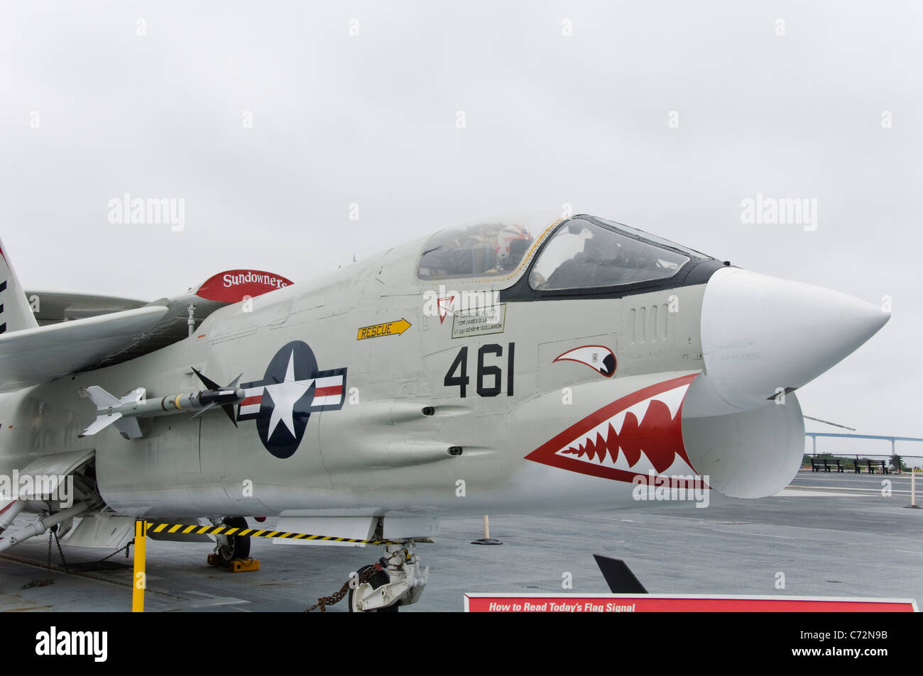 F8 Crusader Airplane USS Midway San Diego California Stock Photo - Alamy