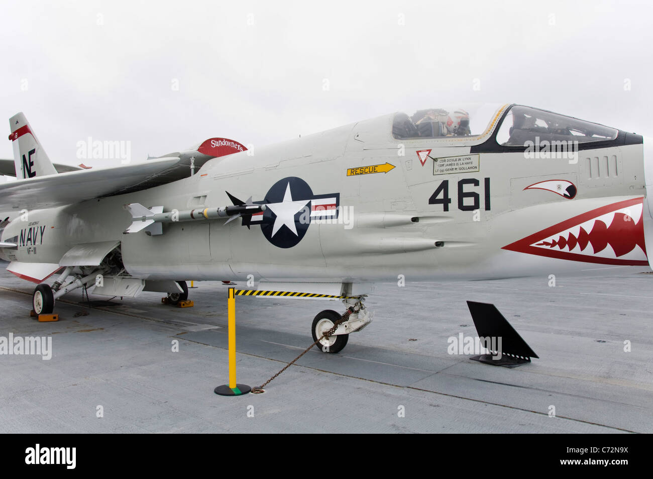 F8 Crusader Airplane USS Midway San Diego California Stock Photo - Alamy