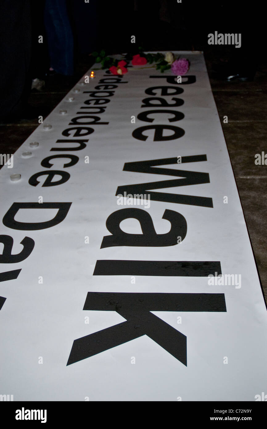 Peace Walk banner for Interdependence used in remembrance of those who ...