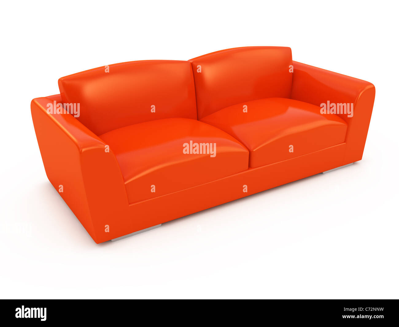 Modern red sofa isolated on white background Stock Photo - Alamy