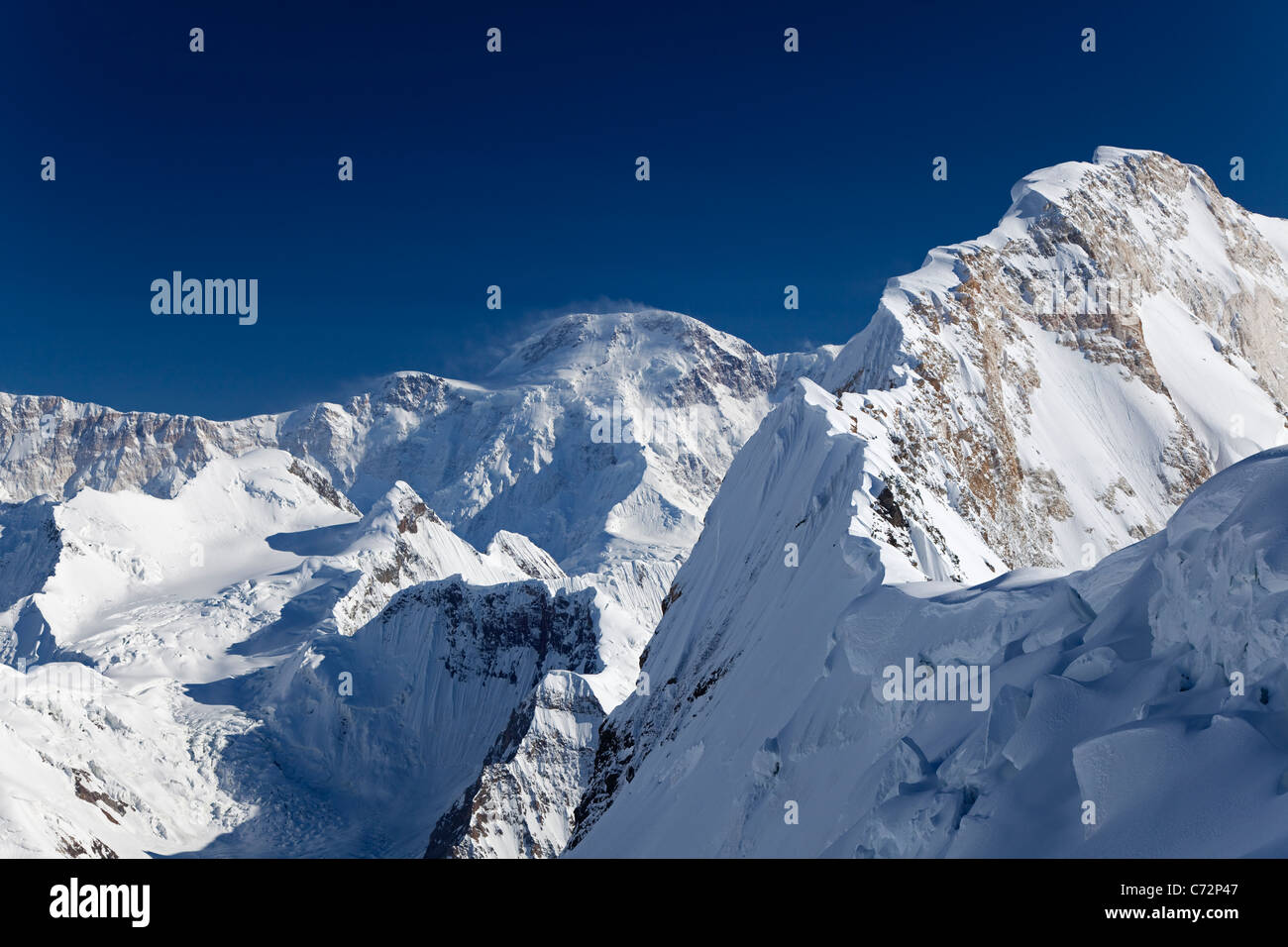 Chapayev peak and North mountainside of peak Pobeda, Central Tien Shan ...