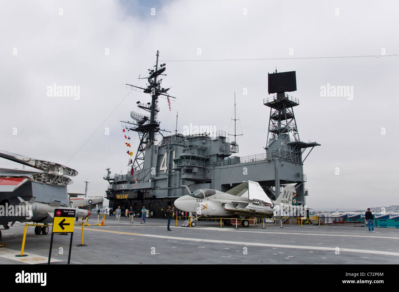 Flight deck of USS Midway Aircraft Carrier in San Diego, California ...