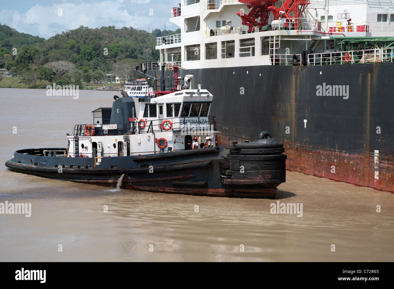 Tugboat operating in the Panama Canal on daytime operations Stock Photo ...