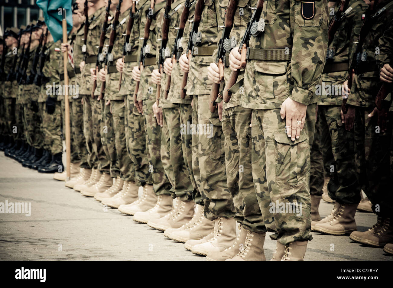 soldiers during the drill on the square Stock Photo - Alamy