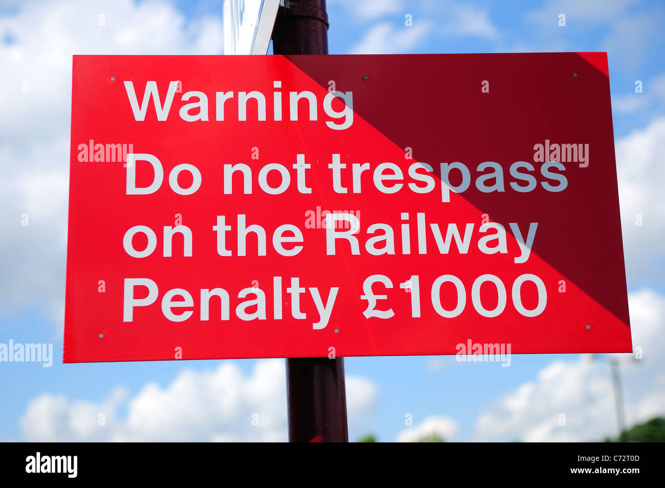 Railway Warning Sign Stock Photo - Alamy