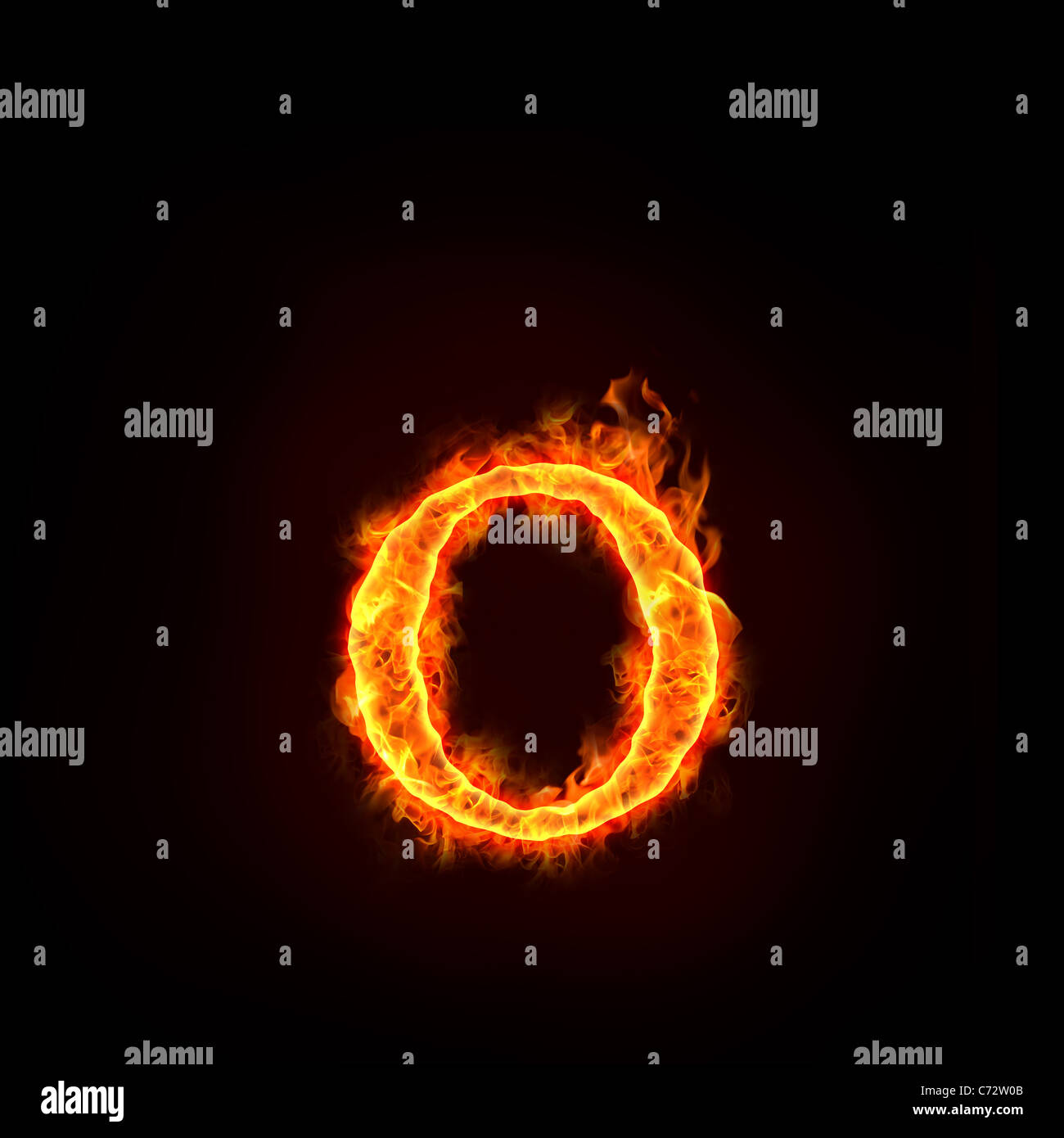 fire alphabets in flame, small letter o Stock Photo - Alamy