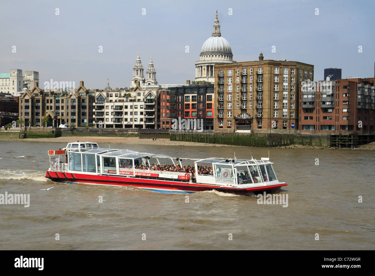 Tourist cruise boat on River Thames, London, UK Stock Photo - Alamy