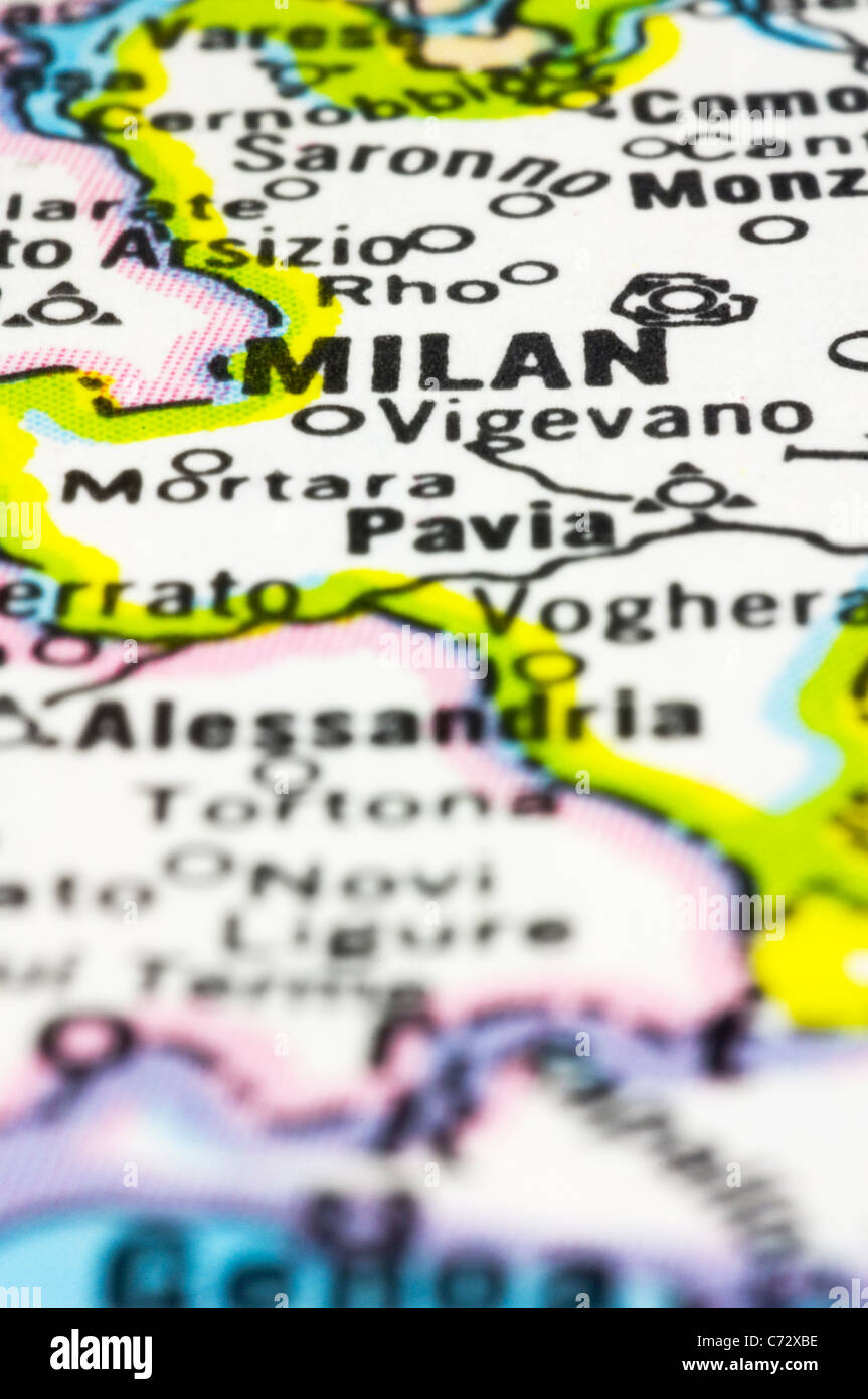 Map of milan italy hi-res stock photography and images - Alamy