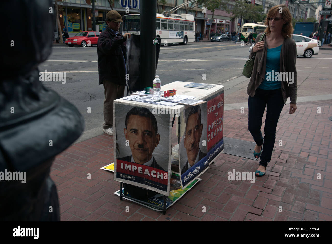 impeach obama stand in san francisco Stock Photo - Alamy