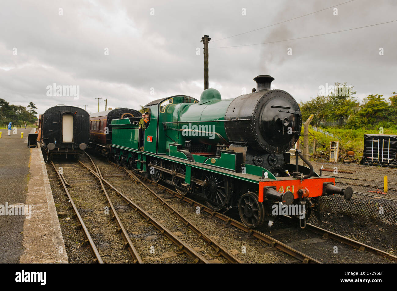 Steam train at the Railway Preservation Society of Ireland Stock Photo ...