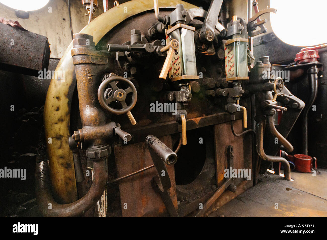 Footplate of a working steam train at the Railway Preservation Society ... Footplate of a working steam train at the Railway Preservation Society ...