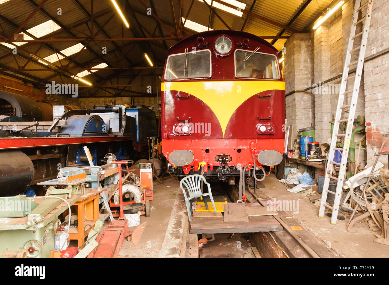 Diesel train at the Railway Preservation Society of Ireland Stock Photo ...