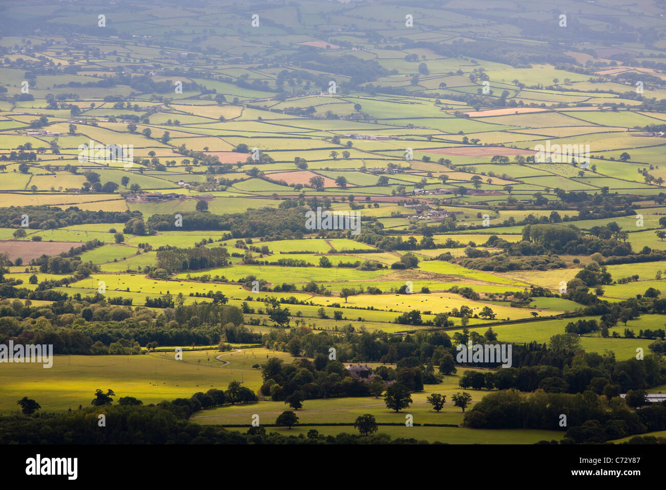 The Vale of Clwyd from the Clwydian Hills in North Wales Stock Photo ...