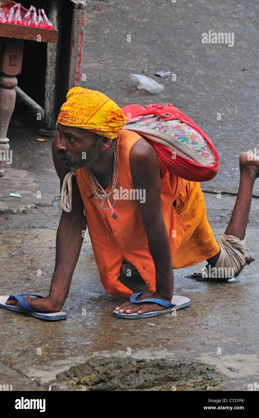 There are many people who need help on the street in the Holy town ...
