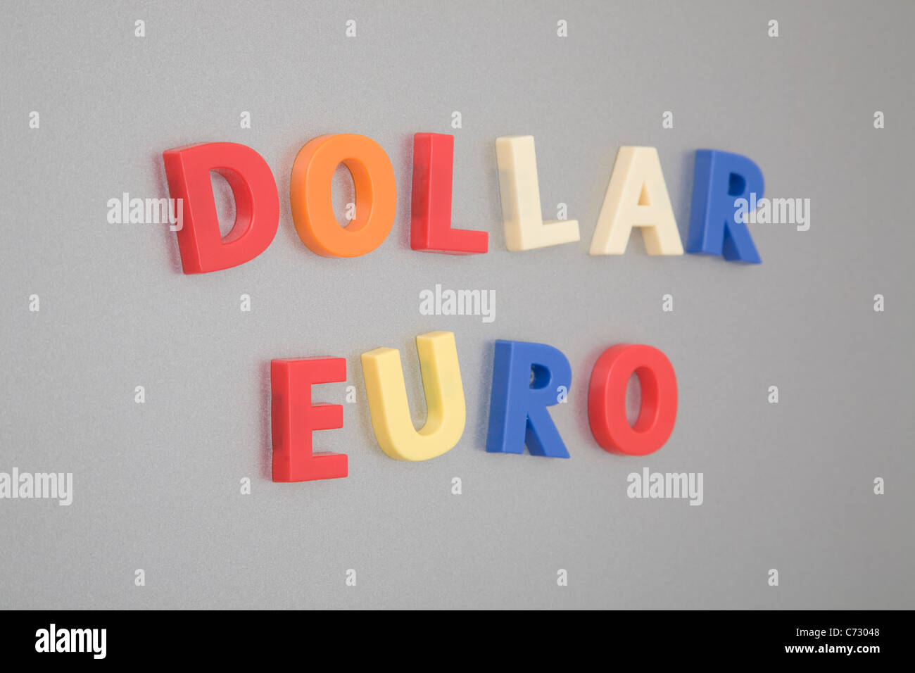 Dollar Euro World Spelling Stock Photo - Alamy
