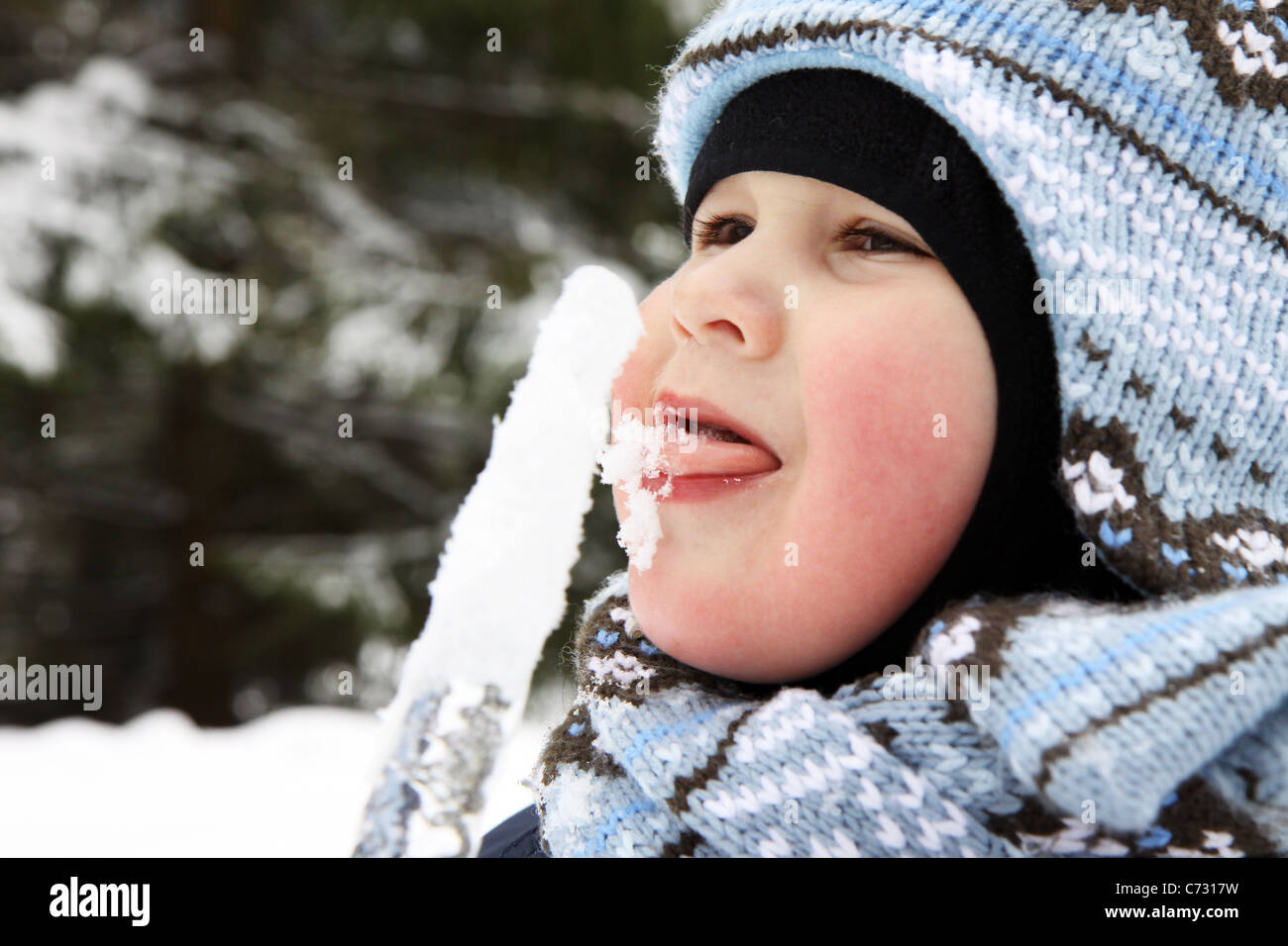 Icicle and boy High Resolution Stock Photography and Images - Alamy