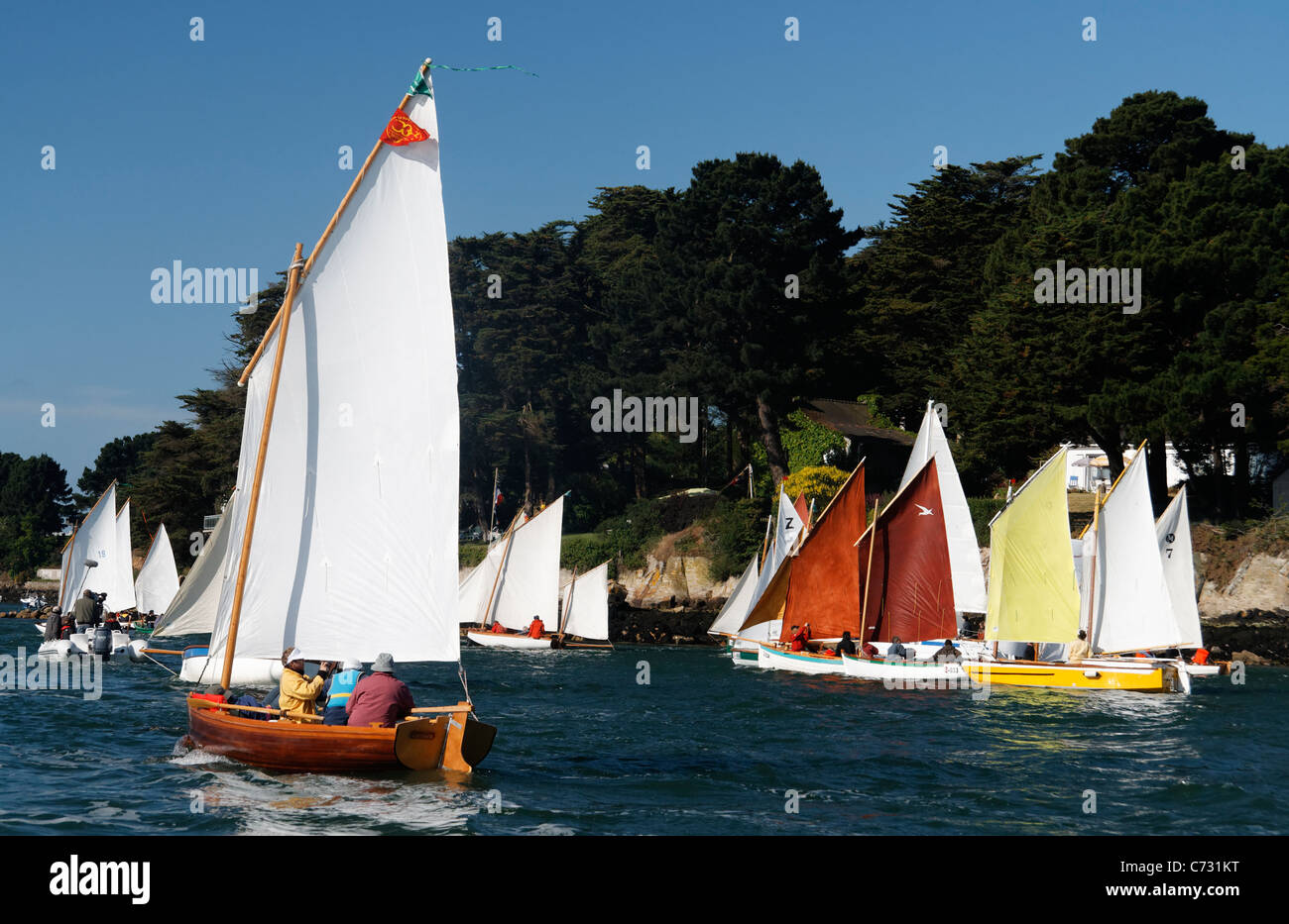 Flotilla of small sailing ships, regatta, maritime event : Week of the ...